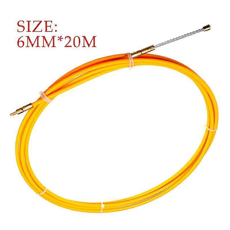 10M/20M/30M 6mm Fiberglass Electric Cable Push Pullers Yellow Cable ...