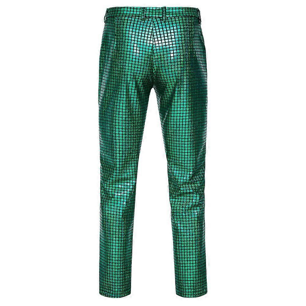 Fashion Men's Two Piece Disco Sets Shiny Jacket and Pants Metallic ...
