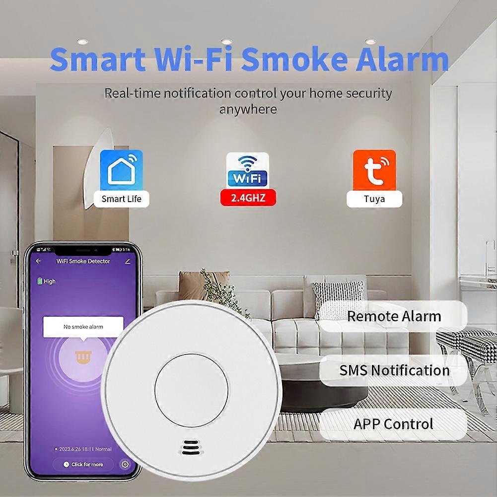 10 Years Battery WiFi Smart Fire Alarm with Tuya & SmartLife Smoke ...