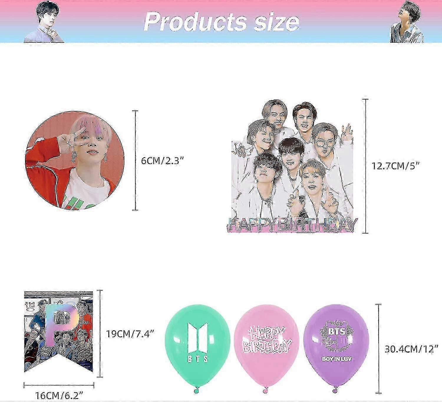 Bts Birthday Party Decorations, Kpop Birthday Supplies For Bangtan Boys ...