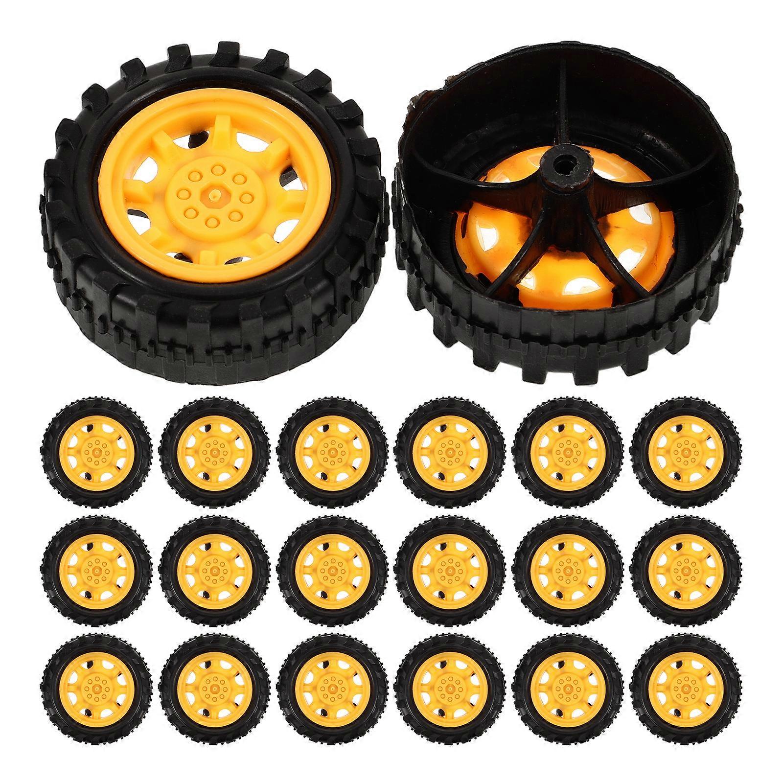 32pcs Car Wheels Plastic Wheels Car Model Wheels Toy Car DIY Wheels ...