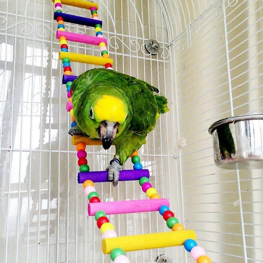 77Cm(11 Ladders) Bird Parrot Toys, Naturals Rope Colorful Step Ladder ...