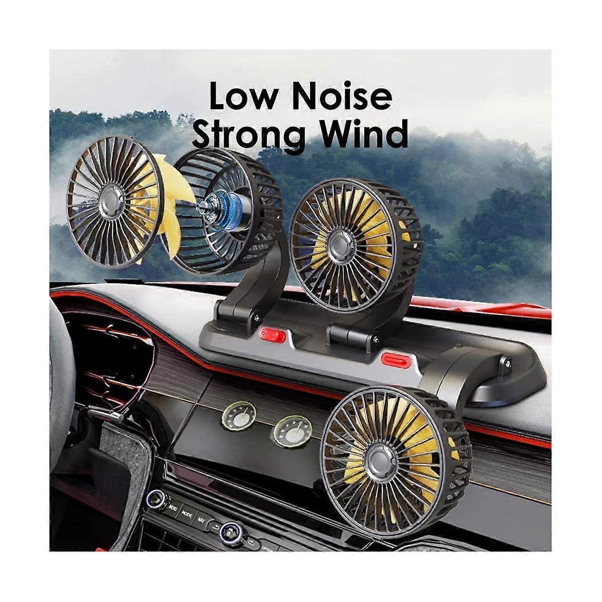 Fan for Car Three-Head Fan for SUVs USB Cooling Air Small Personal Fan ...