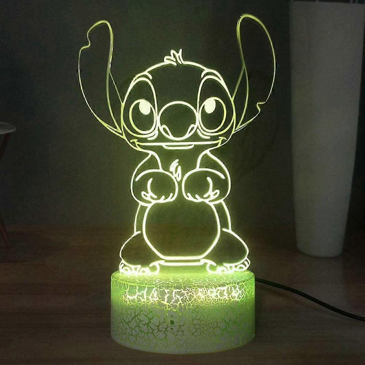 2024 Lovely Stitch 3D LED Night Light, Cartoon Lilo & Stitch Table Lamp ...