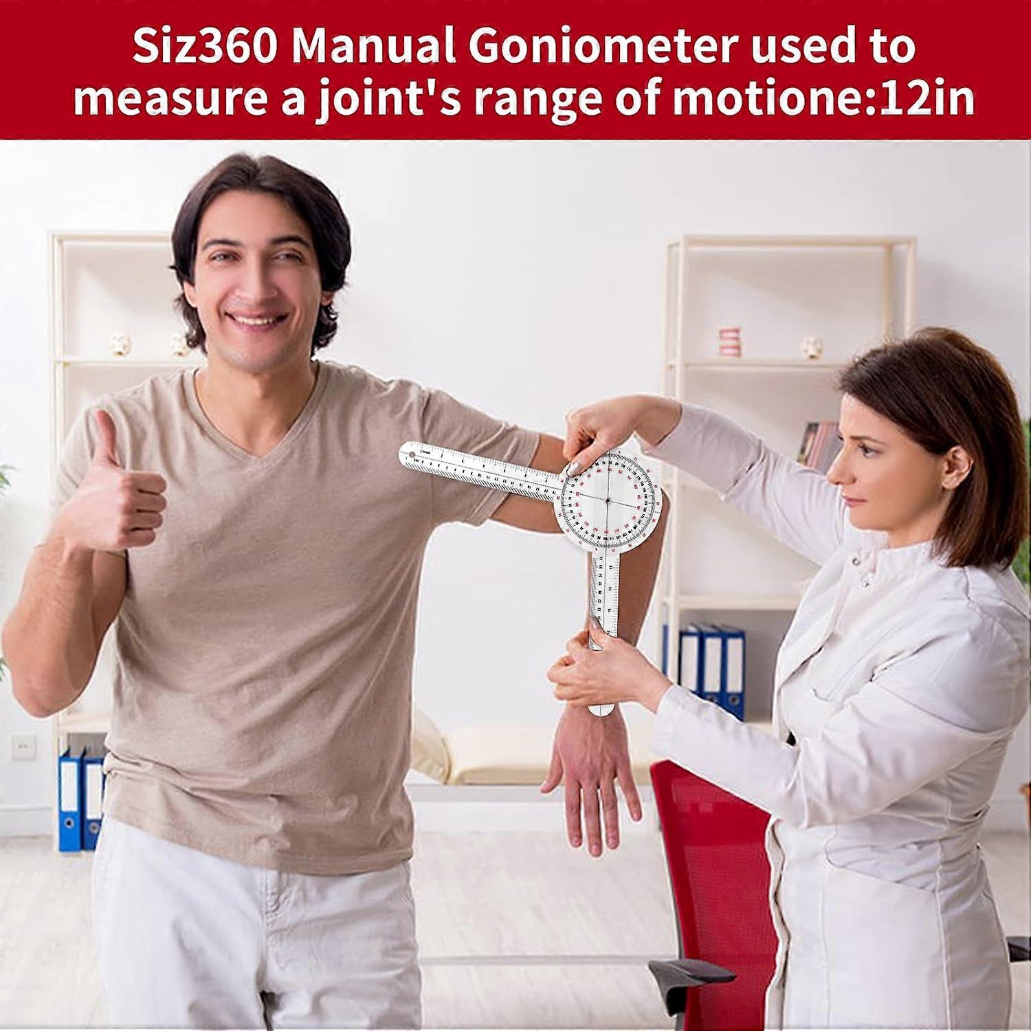 12 Inch Goniometer, Transparent Orthopedic Angle Ruler Plastic ...