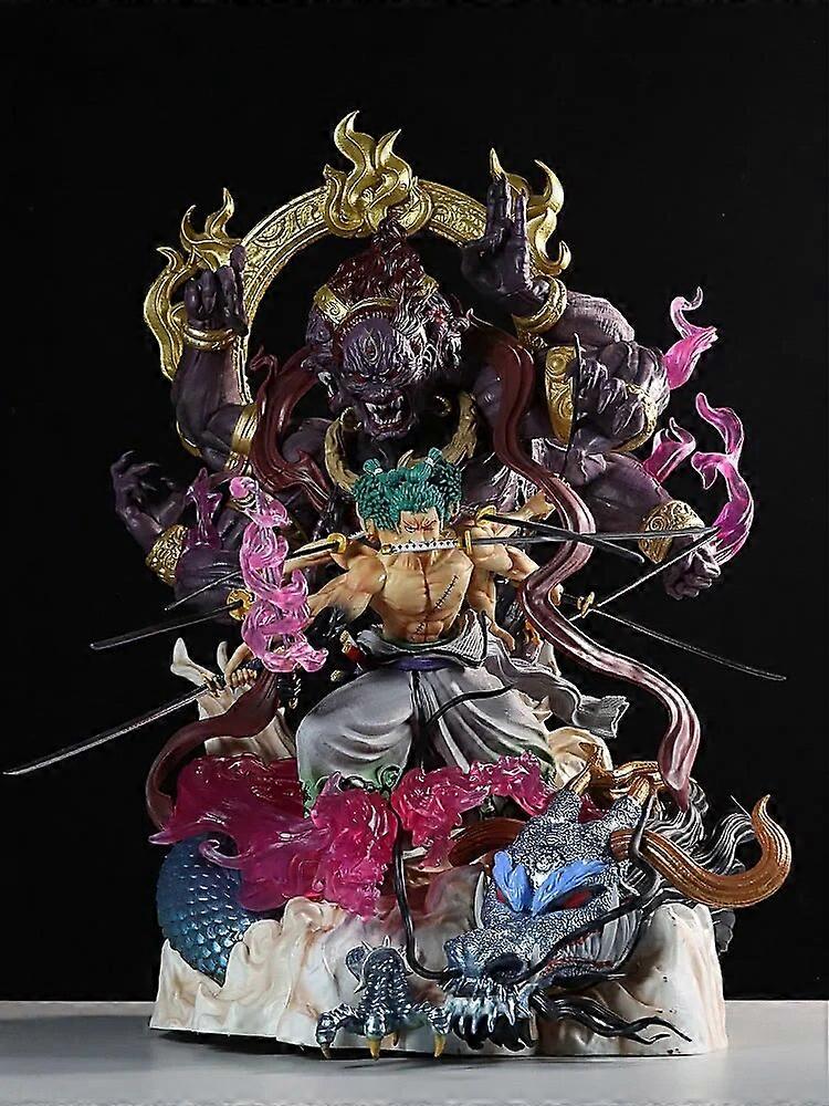 20cm Anime One Piece Roronoa Zoro VS Kaido Battle Form Statue PVC ...