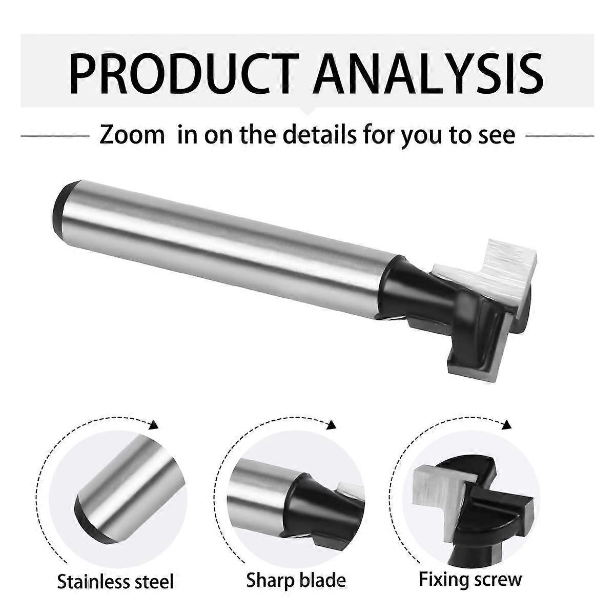 6.35mm T-Slot Cutter,Router Shape Router Bits, 3Pcs (7.93/9.52/12.7mm ...