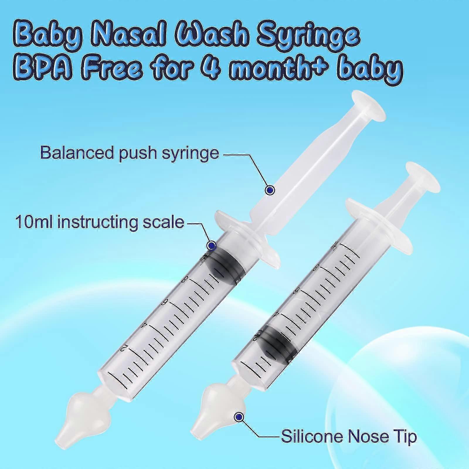 4pcs Nasal Syringe For Baby, Silicone Baby Nasal Aspirator Qucik ...
