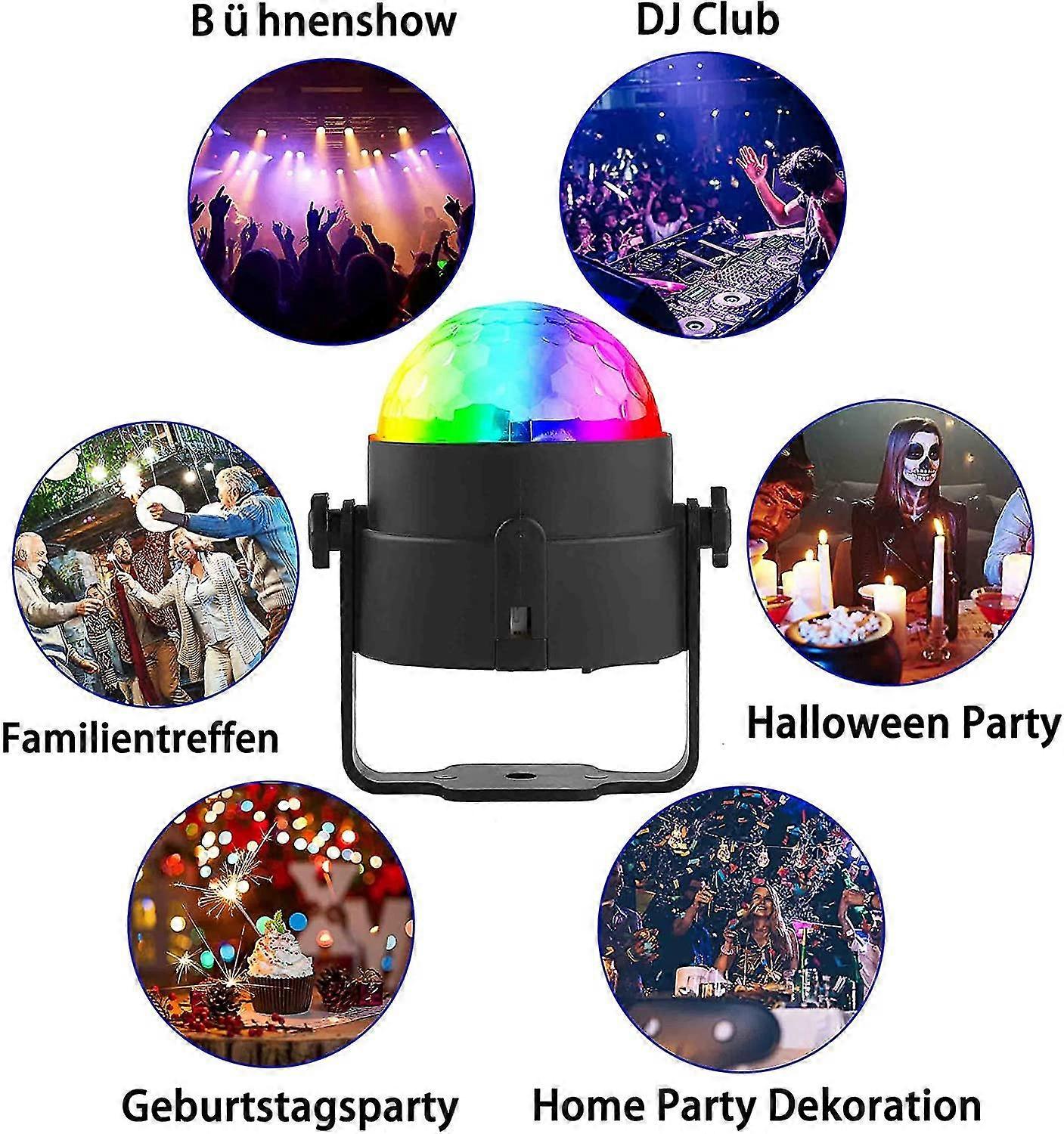 Disco Lights, Mini Led Sound Activated Dj Party Lights Rotating 3w Rgb ...