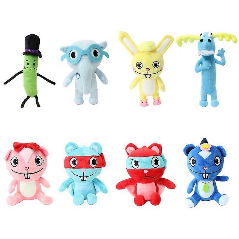 4/8/12pcs Happy Tree Friends Plush Toy HTF Stuffed Doll Flippy Nutty ...