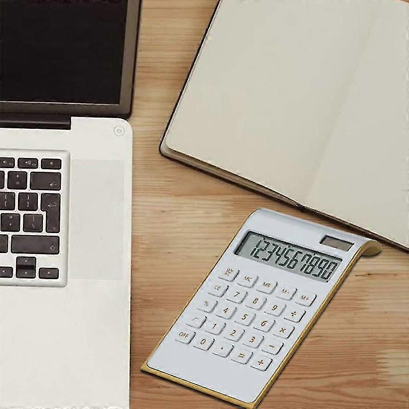 Calculator, Slim Elegant Design, Dual Powered Desktop Calculator, Solar ...