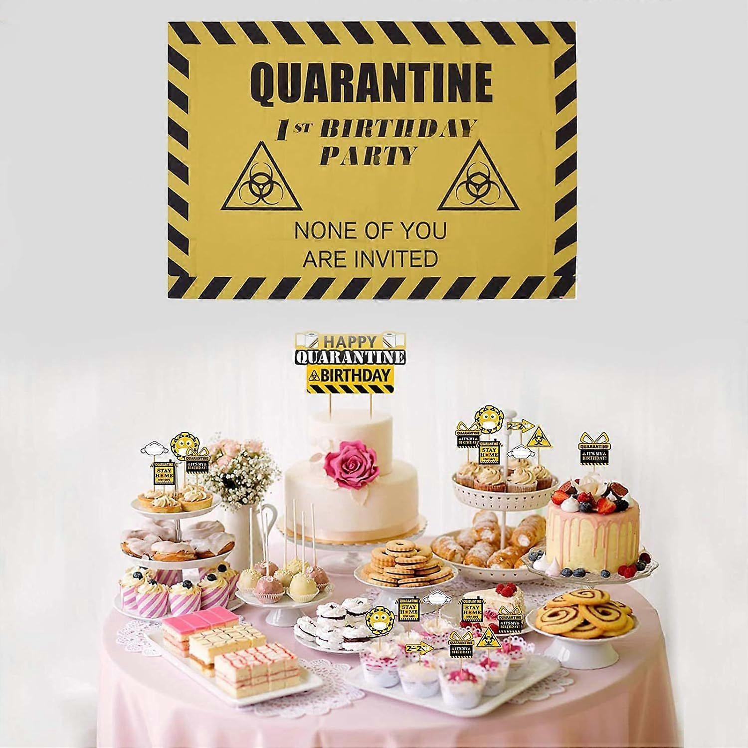Quarantine Birthday Party Decoration Banner Quarantine 1st Birthday ...