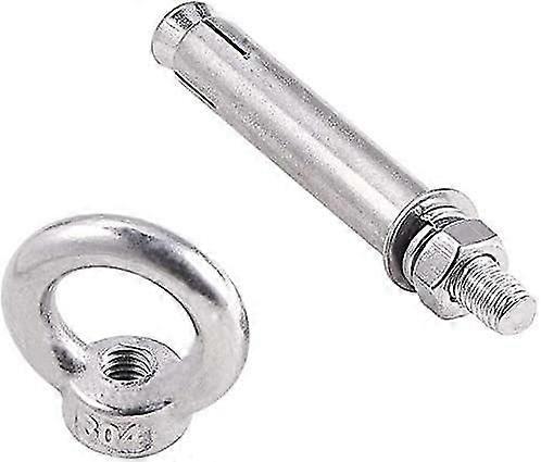 2PCS Long Eye Bolt with Ring 304 Stainless Steel Wall Expansion Anchor ...