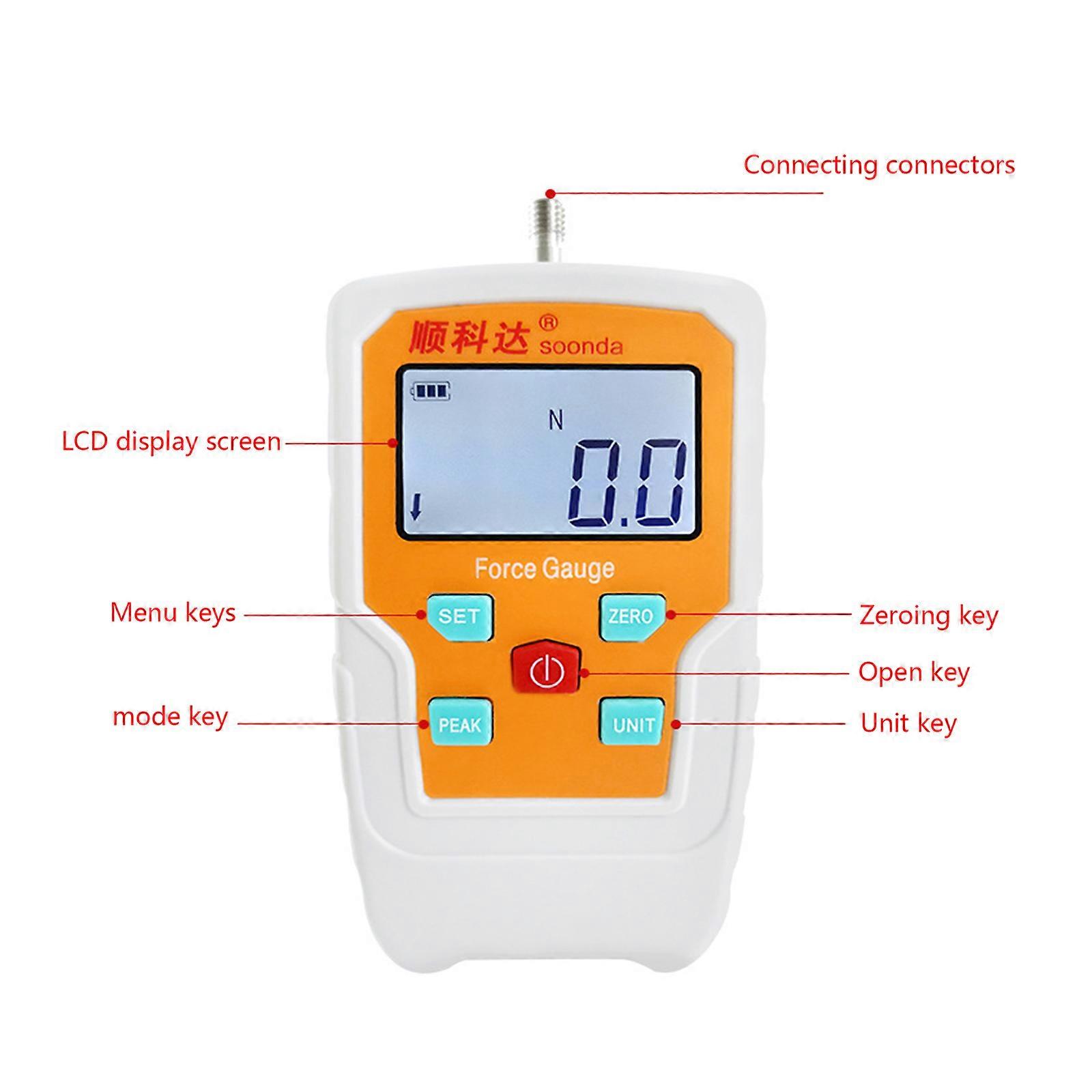 Digital Force Gauge Push Pull Gauge Portable Force Meter with Units -N ...