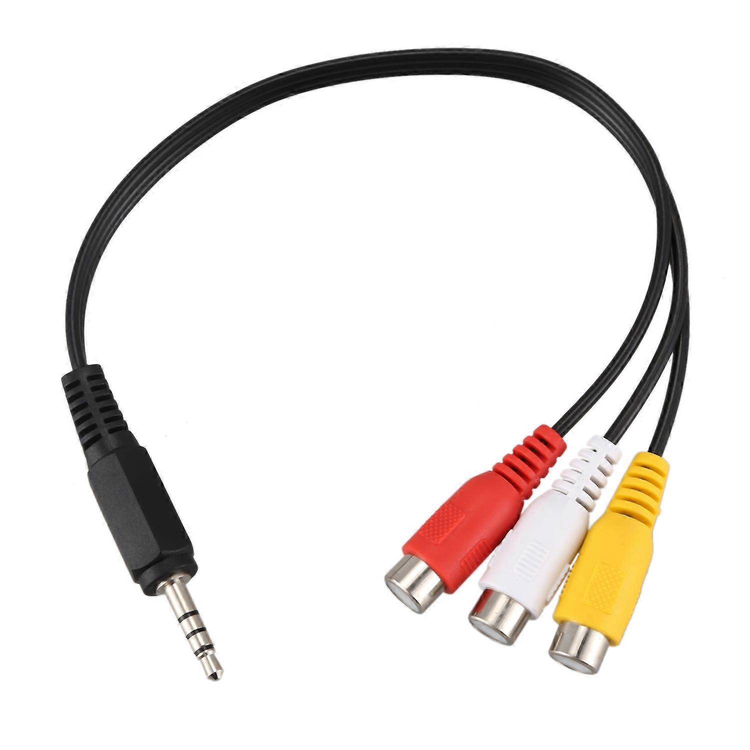 3.5mm Male Plug to 3 RCA Female Audio Video AV Cable 22cm | Fruugo UK
