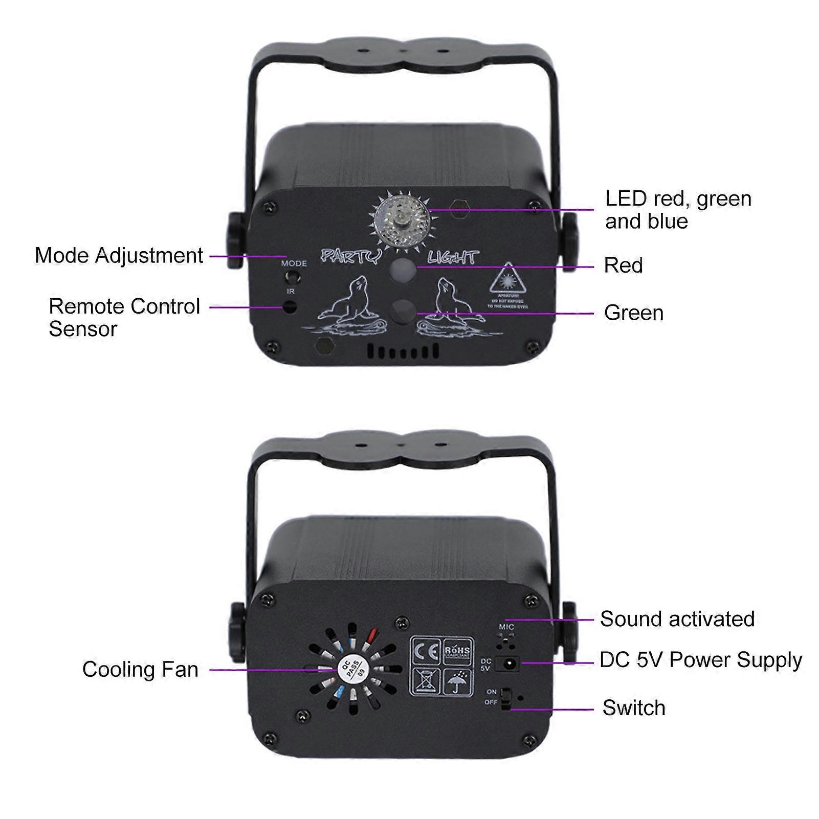 Portable Mini LED Stage Light Rechargeable Party Projector with Built ...