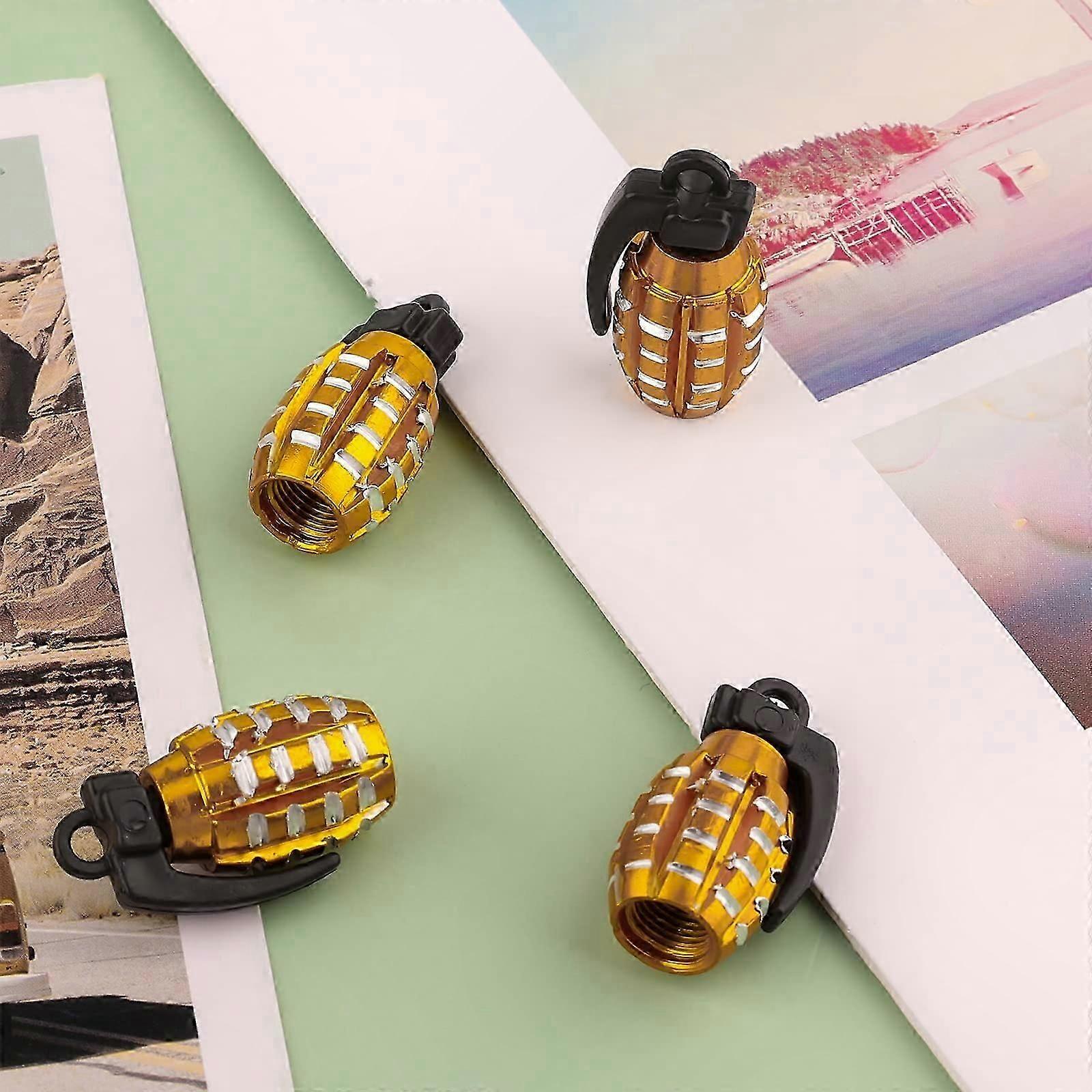 4-Pack Heavy Duty Aluminum Valve Stem Covers, Airtight Tire Caps with ...