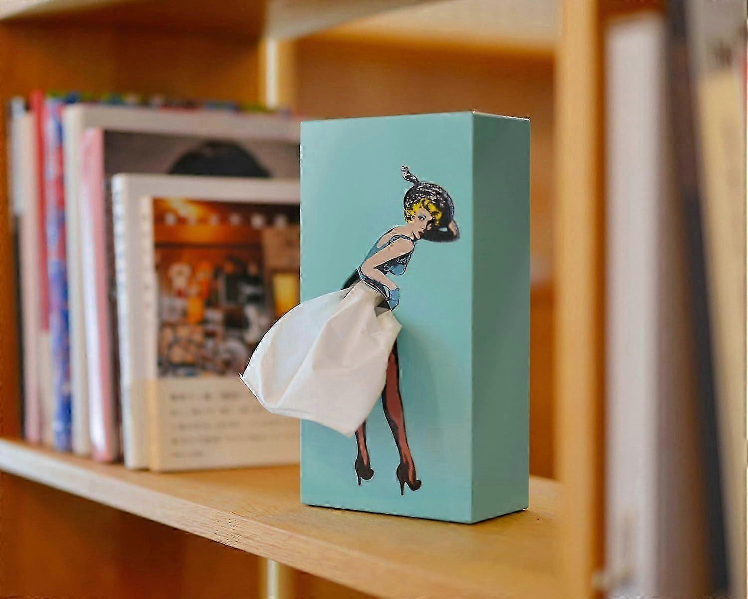 Flying Skirt Tissue Box - Charming Retro Pop Art Tissue Holder (Mint ...