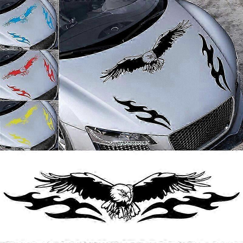 1Set Universal Car Sticker Hood Cover Eagle Fire Stickers Car Racin ...