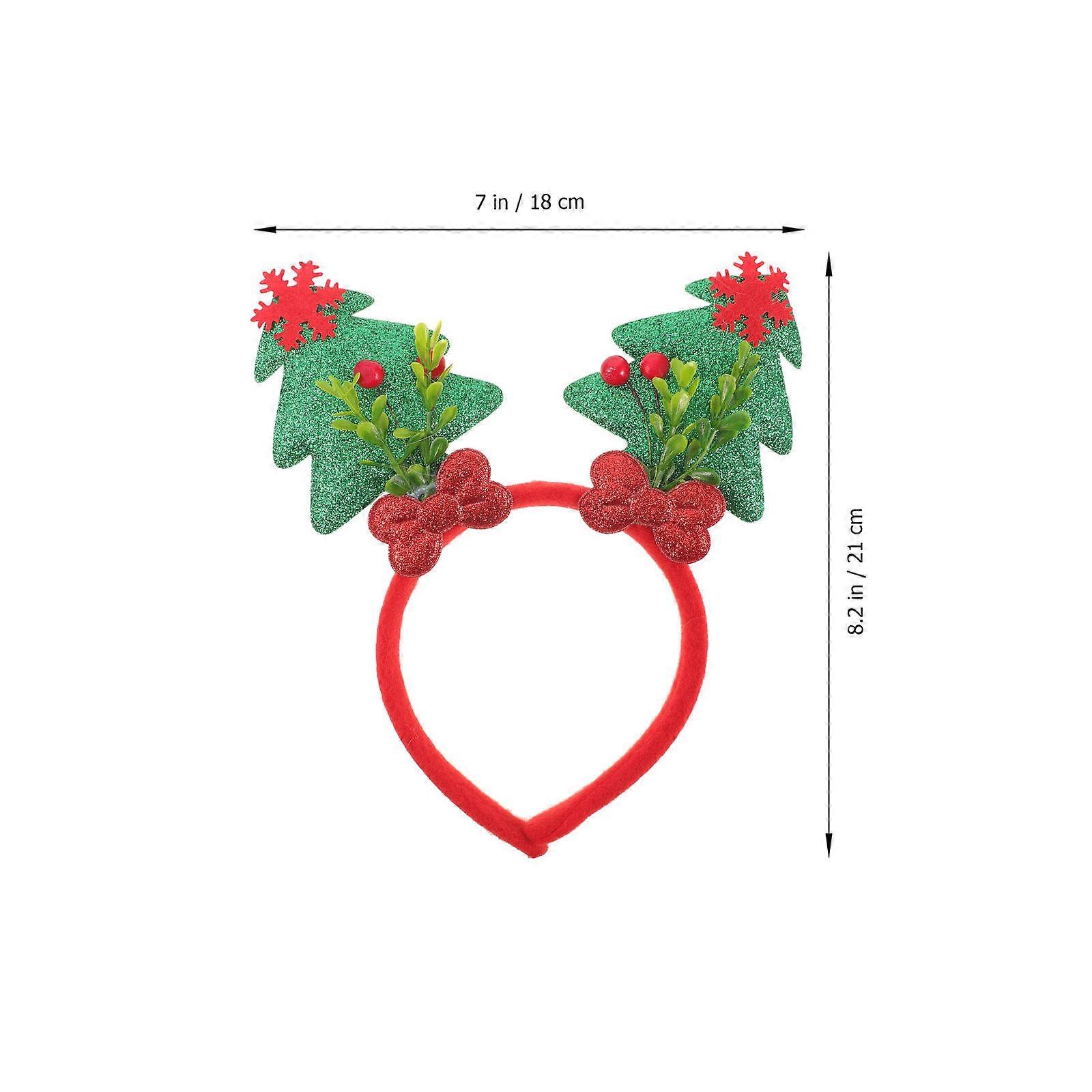 Christmas Headband Christmas Tree Headband for Party 5Pcs Green Glitter ...