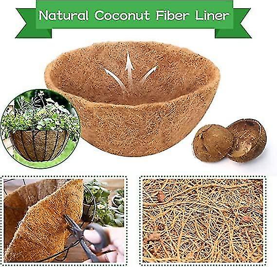 3 Pack Hanging Basket Coco Liner Wall-Mounted Coco Liner Trough 100% ...