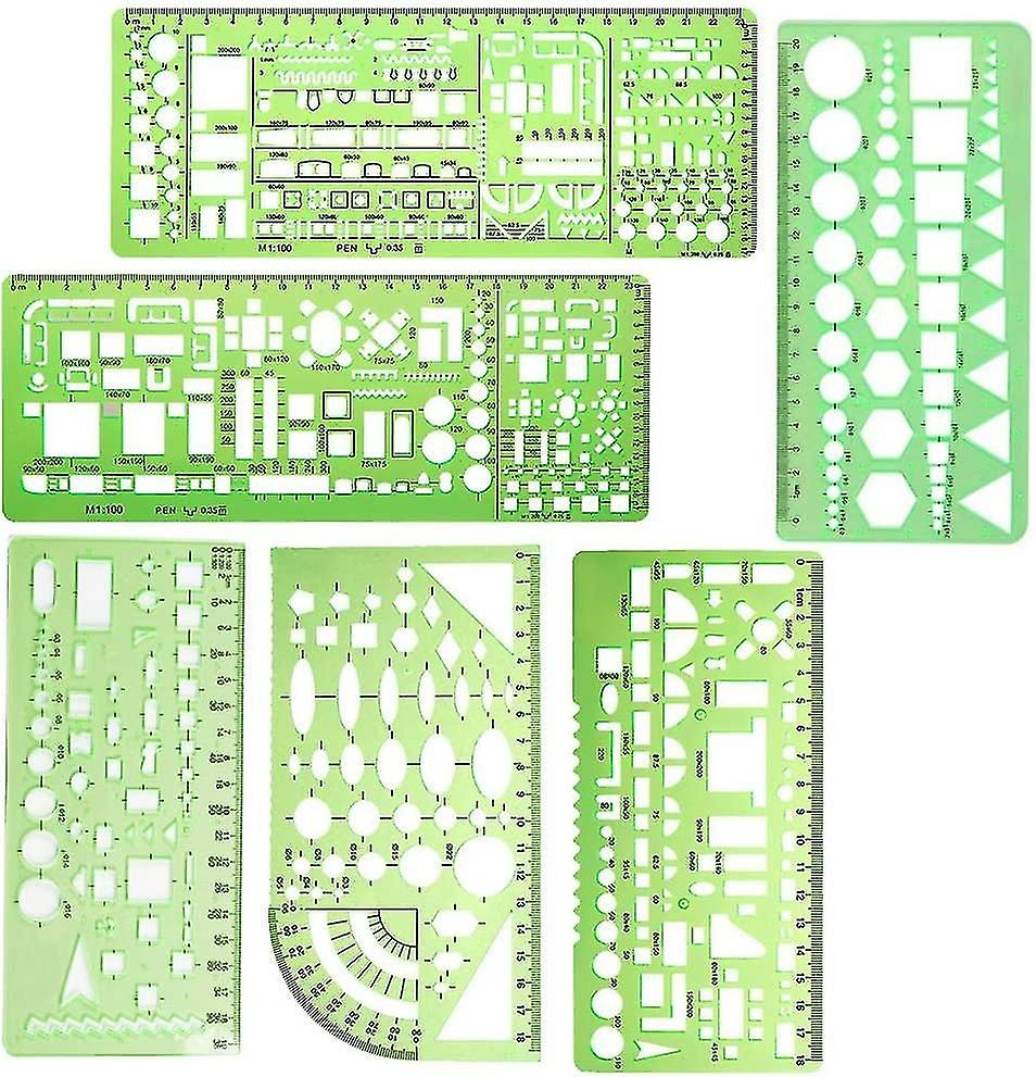 Plastic Measuring Templates, Formwork Stencils, and Drafting Rulers for ...