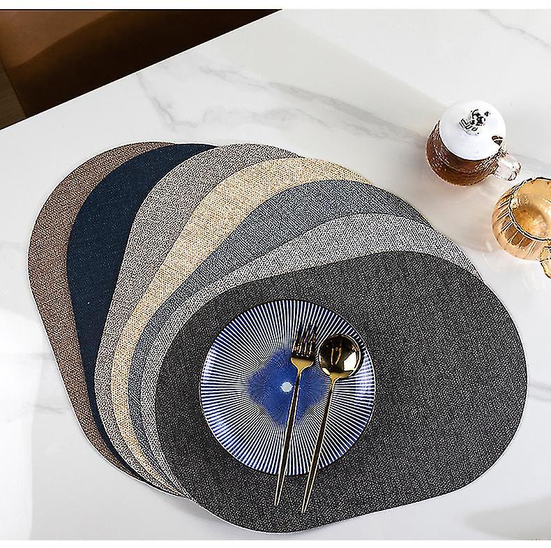 2/4/8 PCS Oval Table Placemats Tableware Pads PVC Woven Place Mat ...