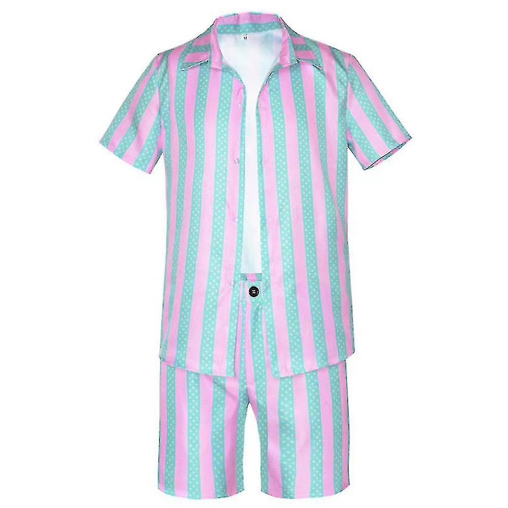 Movie Ken Cosplay Costume Men Summer Short Sleeve Shirt Coat Shorts ...