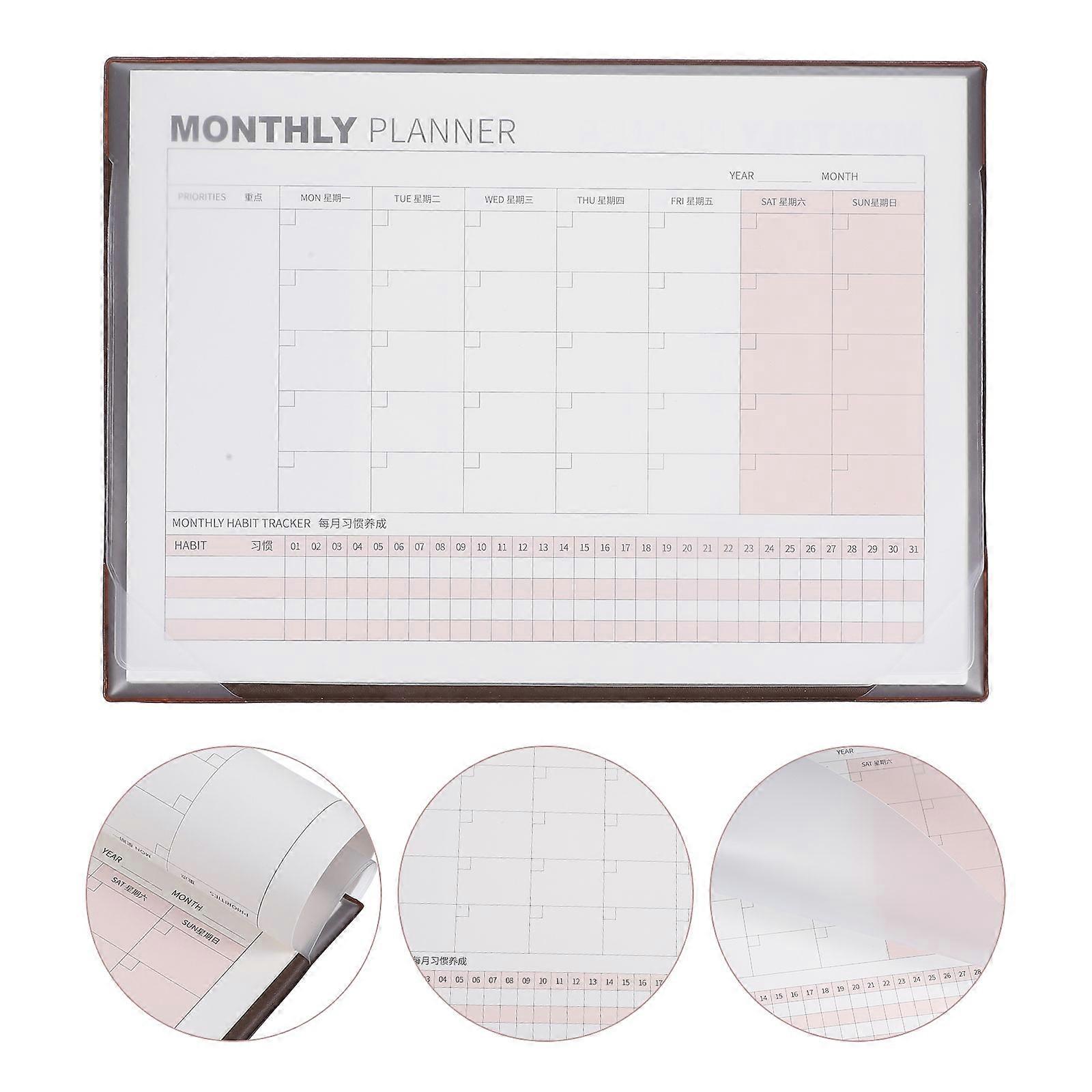 Desk Blank Calendar Sheet Monthly Planner Notepad Blank Calendar ...