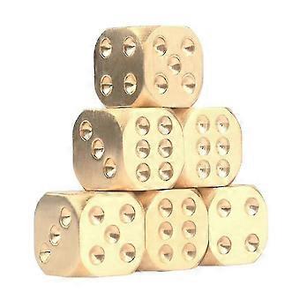 5 Pcs Dice 15mm Metal Dice With Case 6 Sided Gold Mahjong Dice Set ...