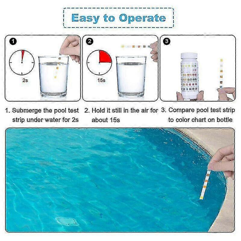 100 Pack Chlor Alkalinity Soak Hot Spring Water Test Strips Tub SPA ...