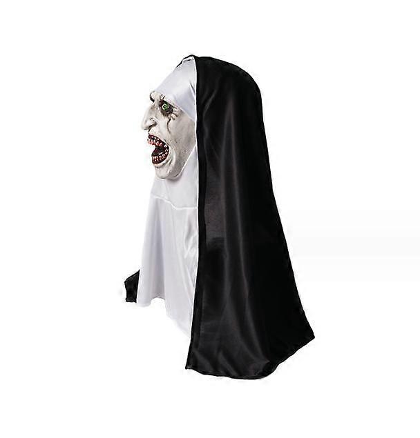 Nun Scary Halloween Mask,Latex Full Head Mask Gothic horror Halloween ...