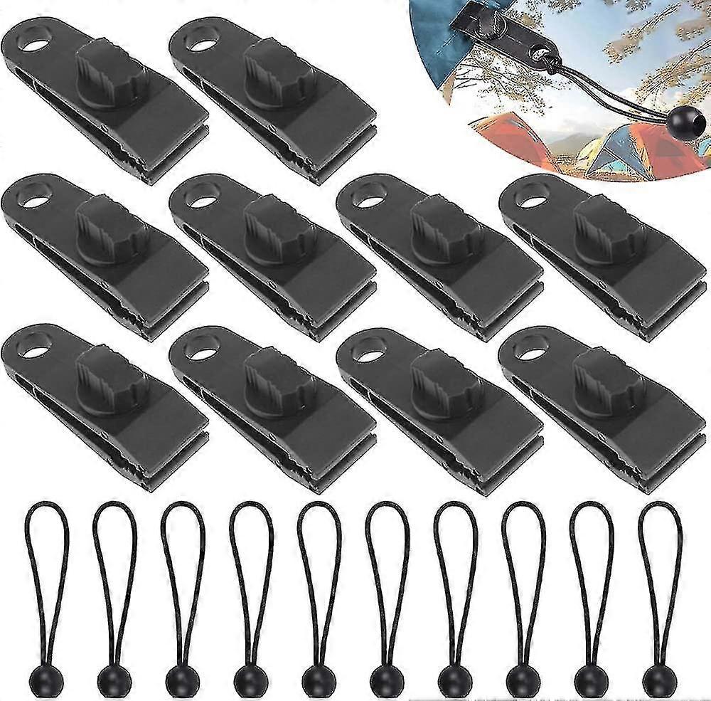 20 Pieces Tent Clips Locking Clips Reusable Tent Clip Adjustable Tarp ...