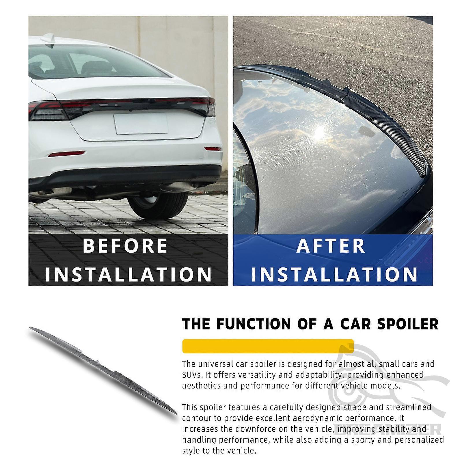 Universal DIY 117cm-142cm Car Roof Spoiler Tail Spoiler Trunk Wing ...