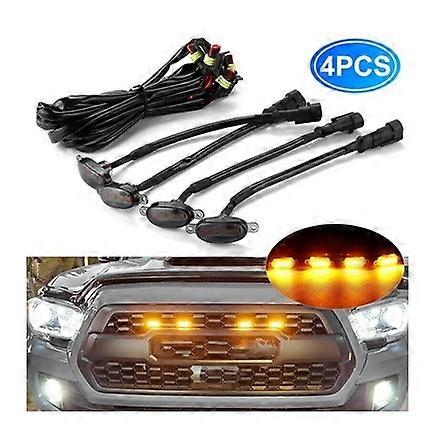 4 Pieces LED Smoked LED Lens Front Grille Running Light Universal for ...