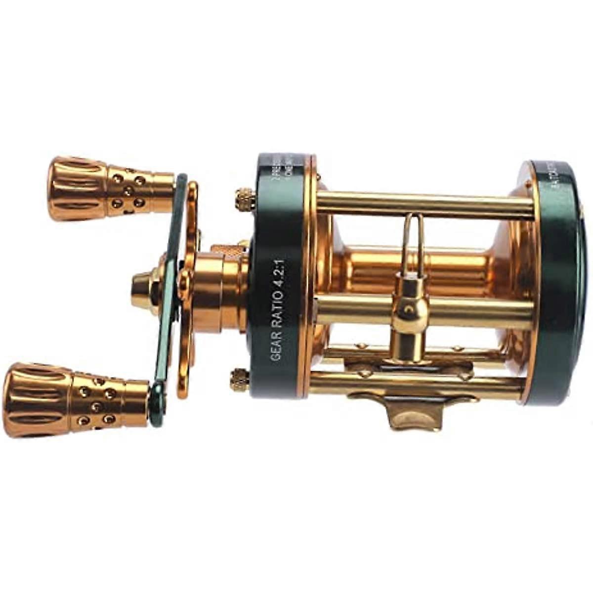 High Speed Fishing Reel Cast Wheel Gear Baitcaster Trolling Reel Heavy Duty Round for Outdoor ...