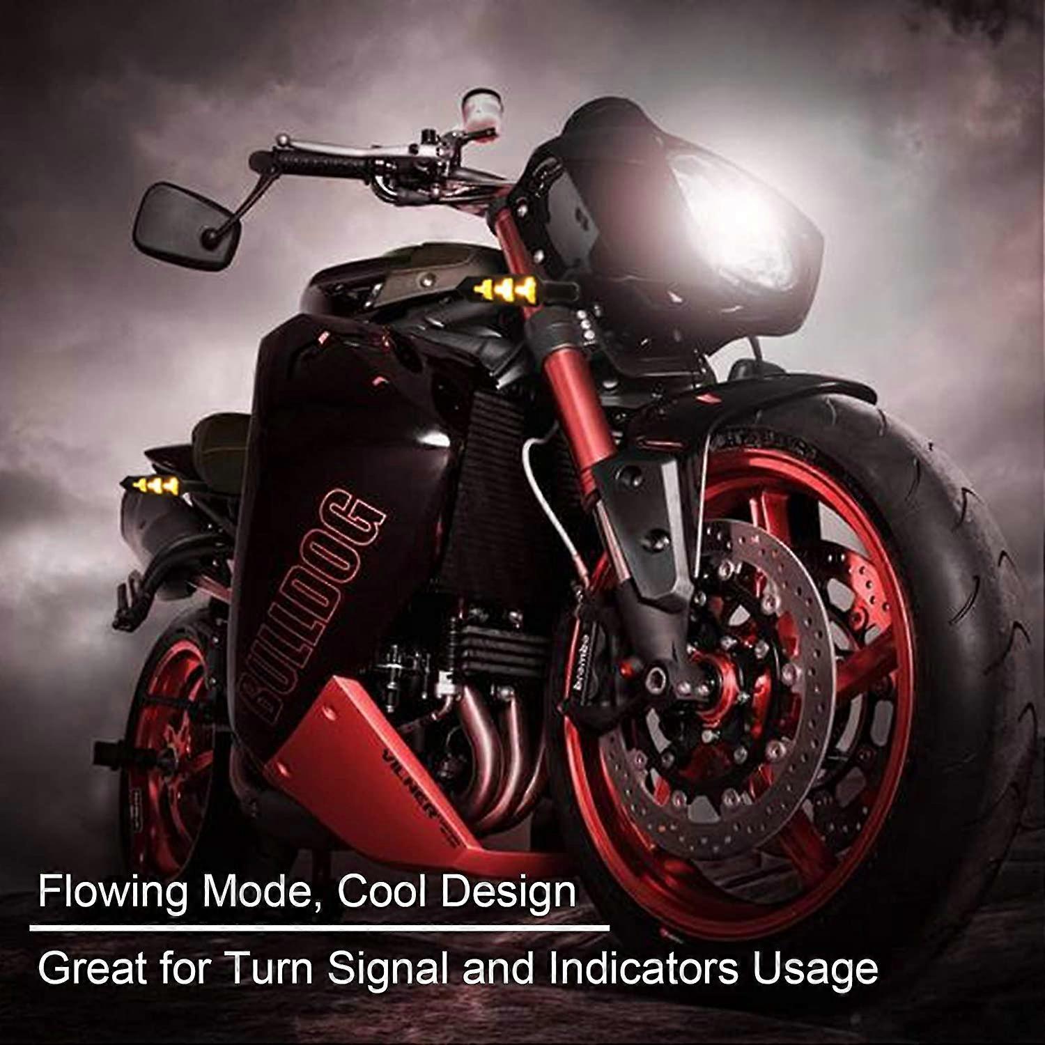 4PCS Motorcycle indicator light Flowing steering light Motorcycle ...