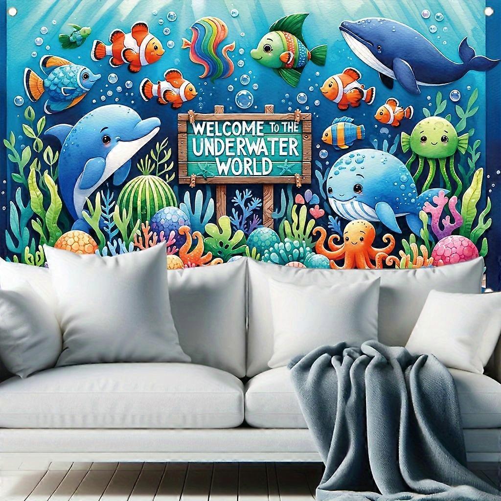 1pc Welcome To The Underwater World Background, Background Cloth, Party ...