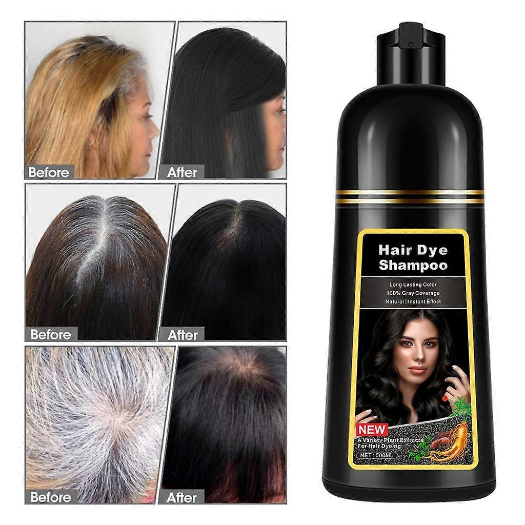 One Wash Black Dye Black Shampoo Hair Color Dye For Cover Gray White ...