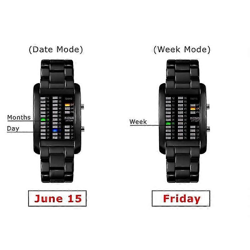 Binary Watch Resistant Watches Men 3atm Waterproof Alarm Chrono ...