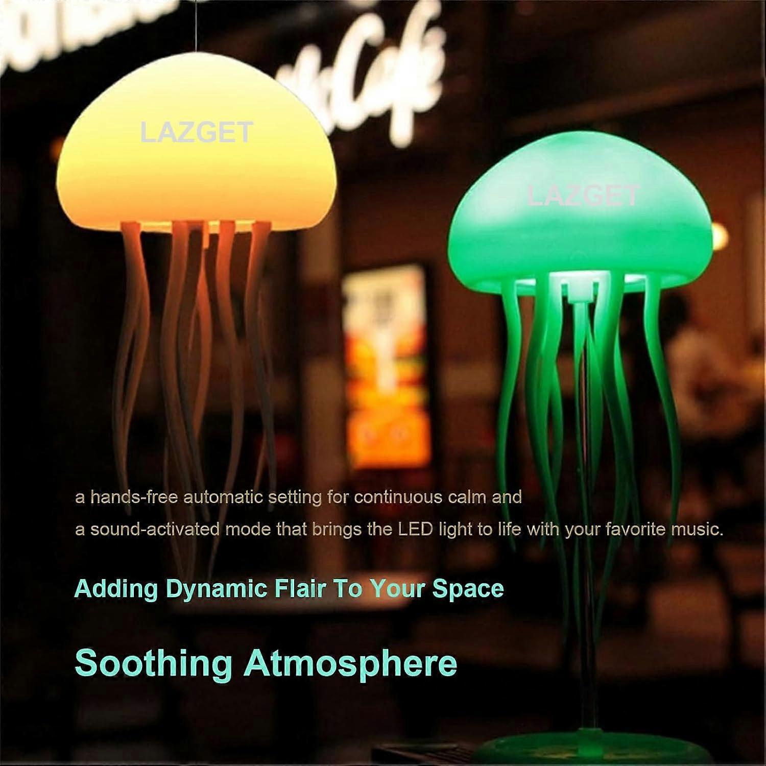 Jellyflow Lamp, Floating Jellyfish Lamp, Portable LED RGB Gradient Jellyfish Lamp Voice Control ...