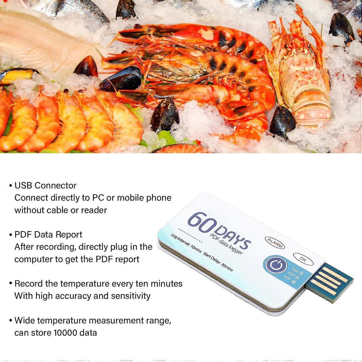 USB Temperature Data Recorder 10000 Groups Storage High Accuracy ...
