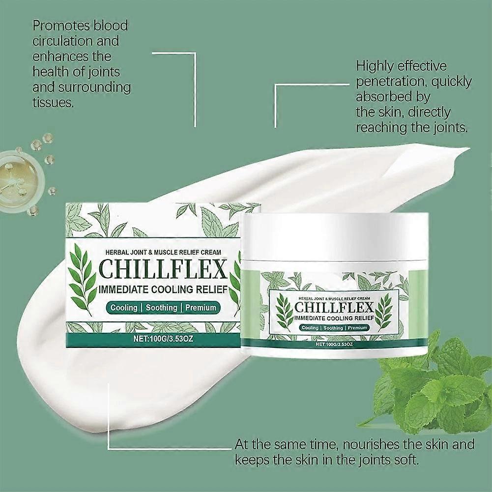 1-3x Herbal Joint & Muscle Relief Cream Chillflex Immediate Cooling ...