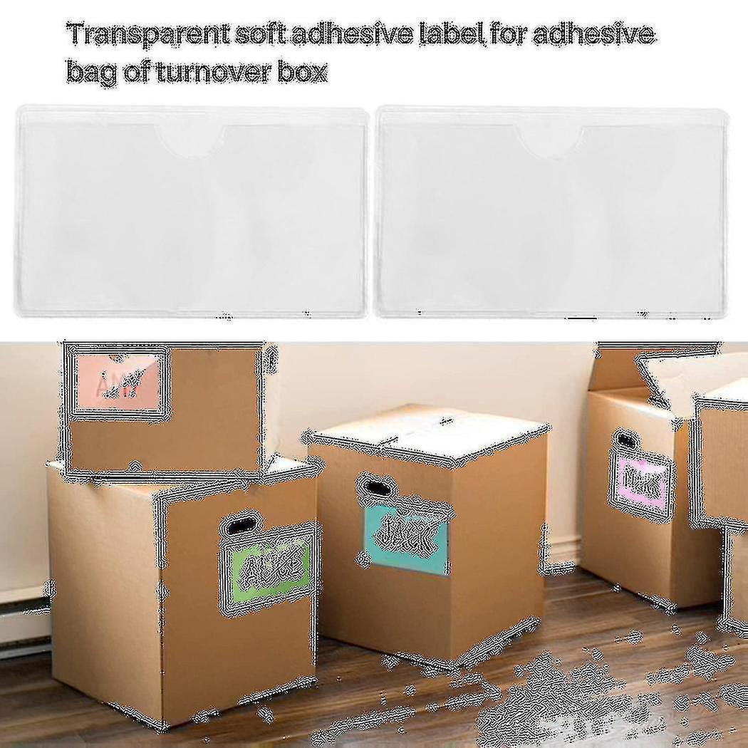 60pcs Self-adhesive Holder Card Pockets Holder Clear Library Card ...