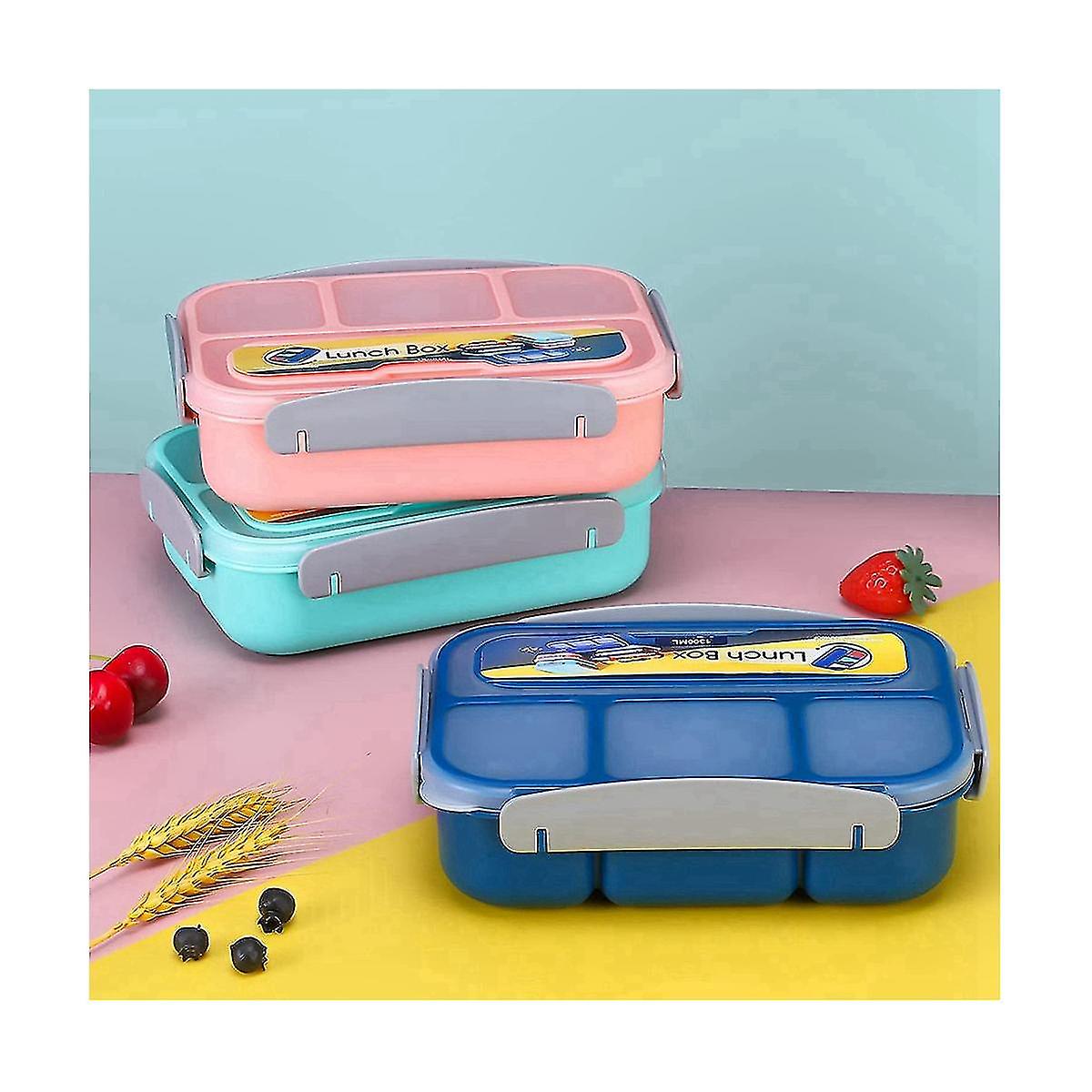 Bento Box Lunch Box Kids, 1300ml 4 Compartment Lunch Box Containers ...