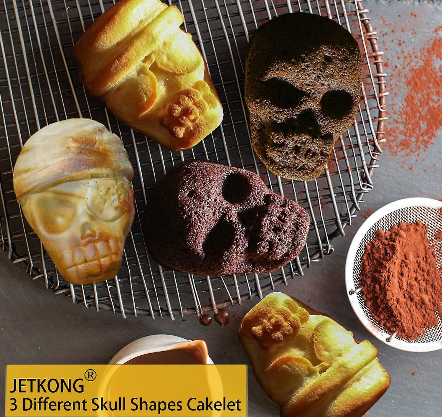 Skull Cake Pan Silicone Skull Cakelet Mold Skull Pirate Cake Tin Baking ...