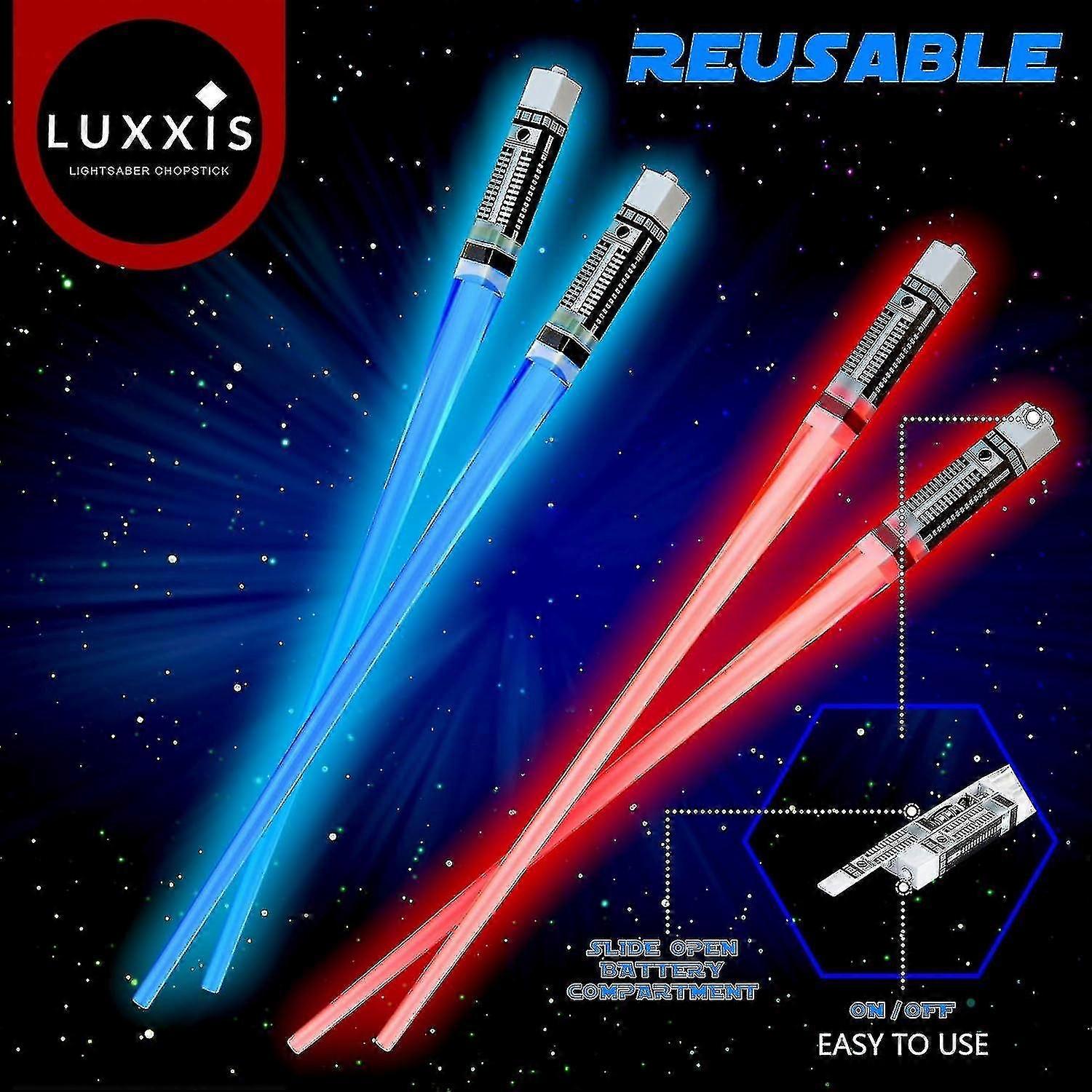Lightsaber Chopsticks Light Up Glowing Chop Sticks For Star Wars Gifts ...