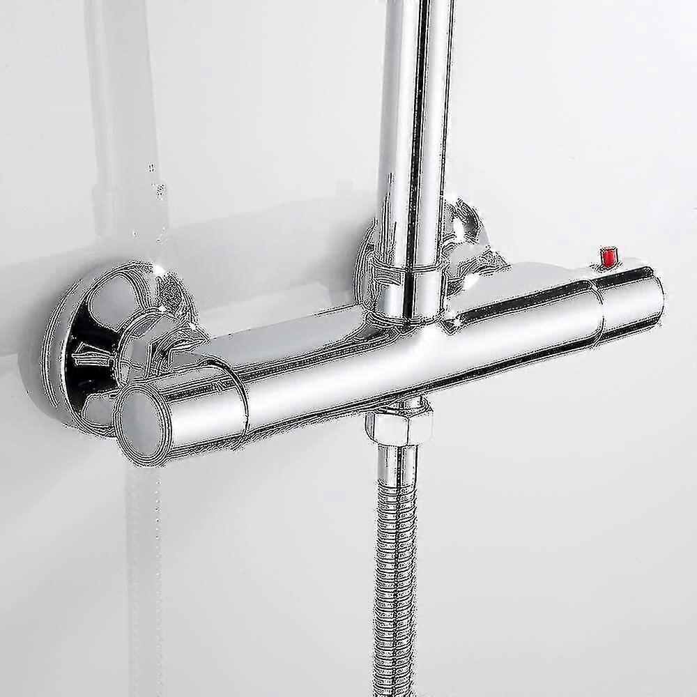Thermostatic Shower Mixer 2 Outlets High and Low Chrome Brass Anti ...