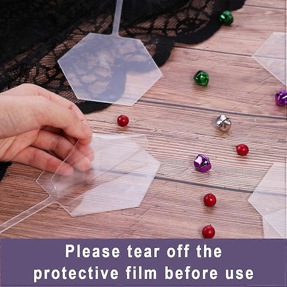 Acrylic Cake Toppers, 15Pcs Clear Blank Acrylic Cake Topper Hexagon DIY ...