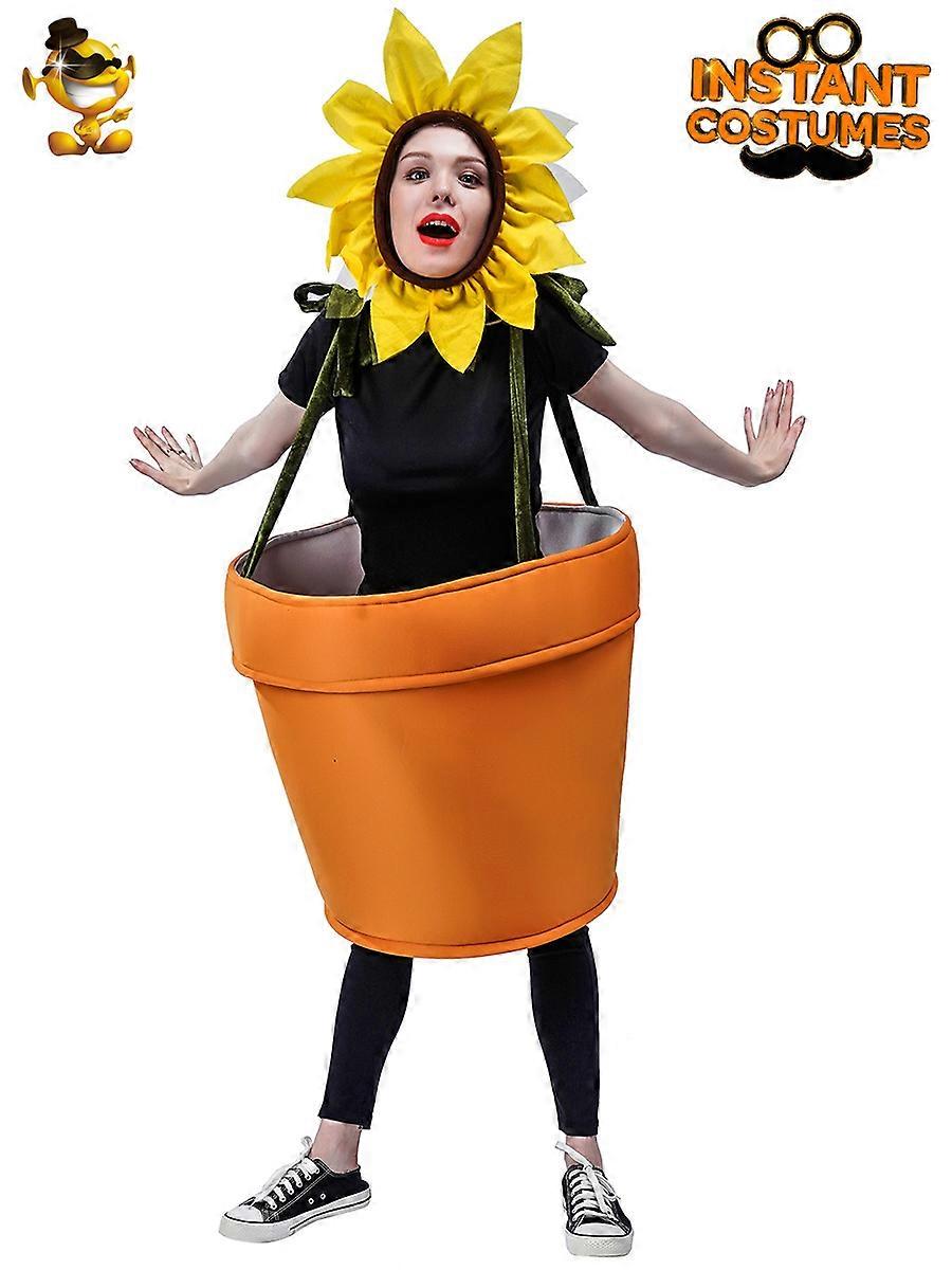 Funny Sunflower Potted Plant Cosplay Costume Stage Performance Clothing ...